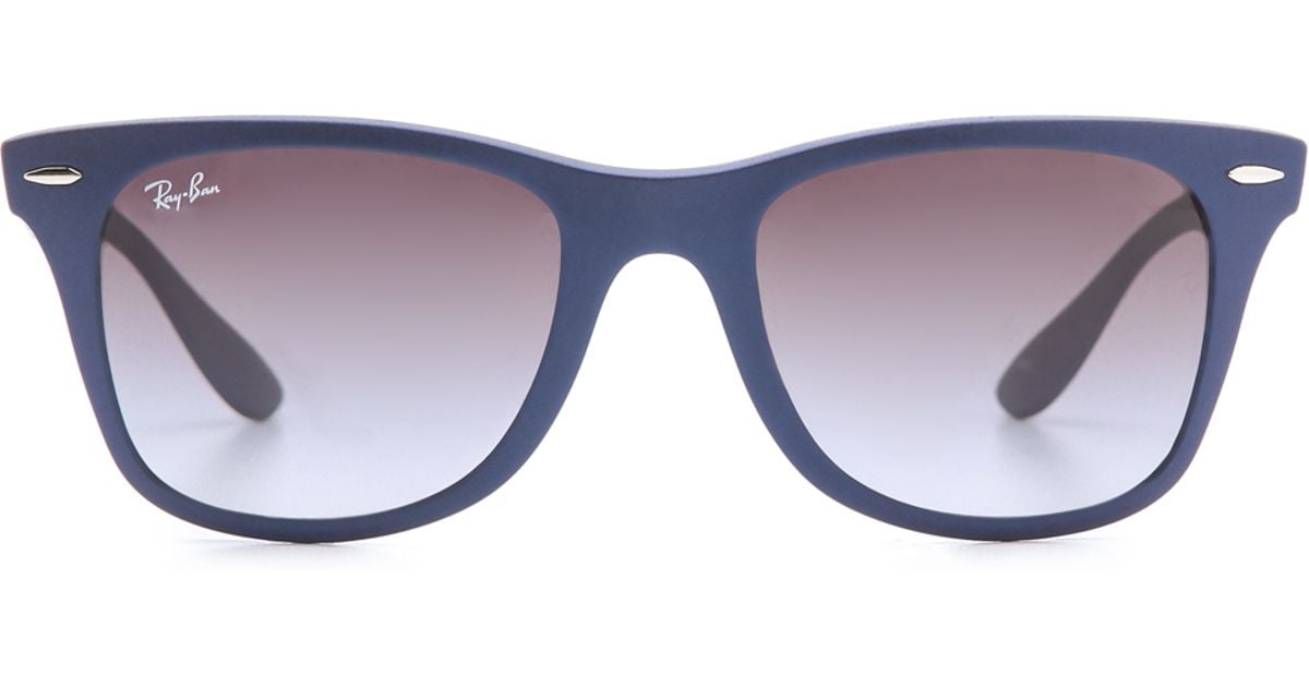 Ray-ban Light Force Matte Wayfarer Sunglasses in Blue | Lyst