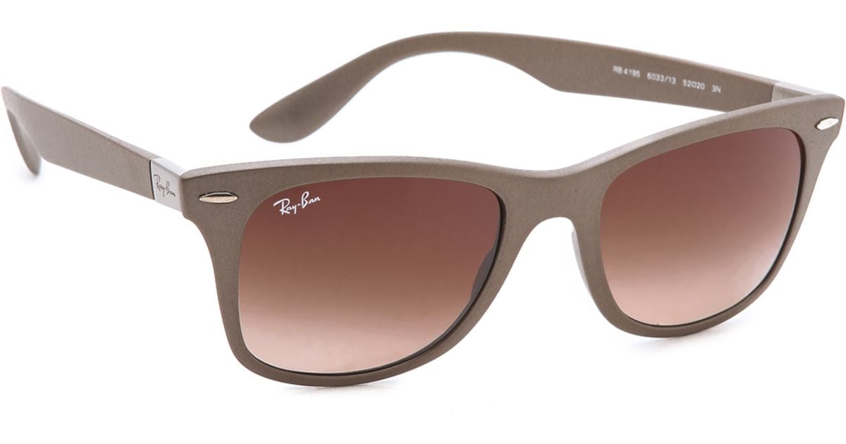 Ray-Ban Light Force Matte Wayfarer Sunglasses in Brown | Lyst