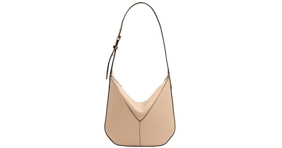 Valextra Vivi Mini Hobo Bag in Natural | Lyst