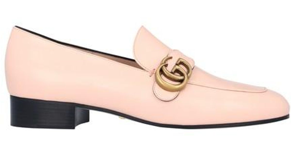 Gucci Leather Loafer With Double G in Pink | Lyst