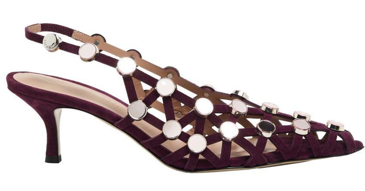 The Attico Grid Slingbacks 50Mm in Red | Lyst