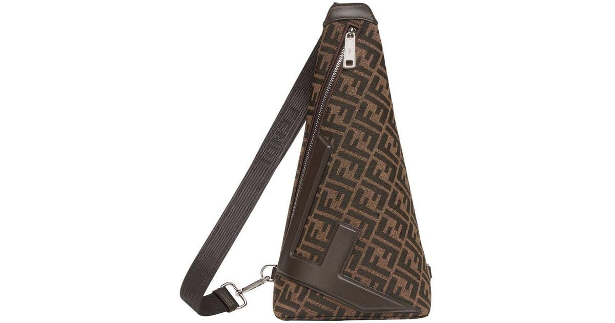 Fendi Ff Jacquard Cono Bag in Brown for Men | Lyst