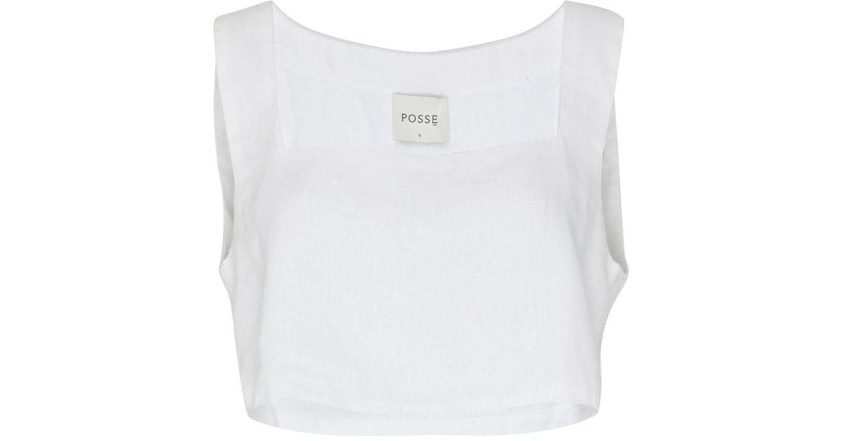 Posse Alice Crop Top in White | Lyst