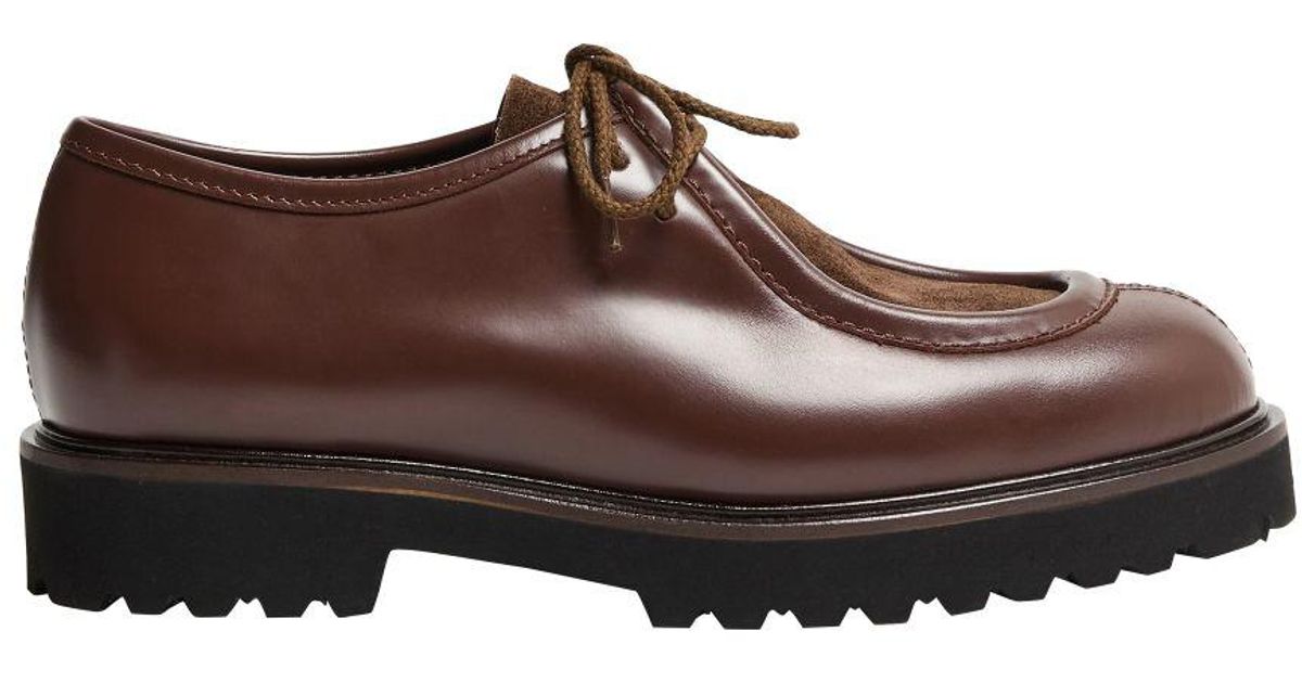 Max Mara Track Lace Up Derbies in Brown | Lyst