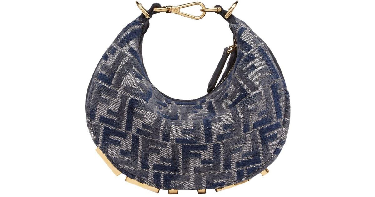 Fendi Mini Graphy Hobo Bag in Gray | Lyst