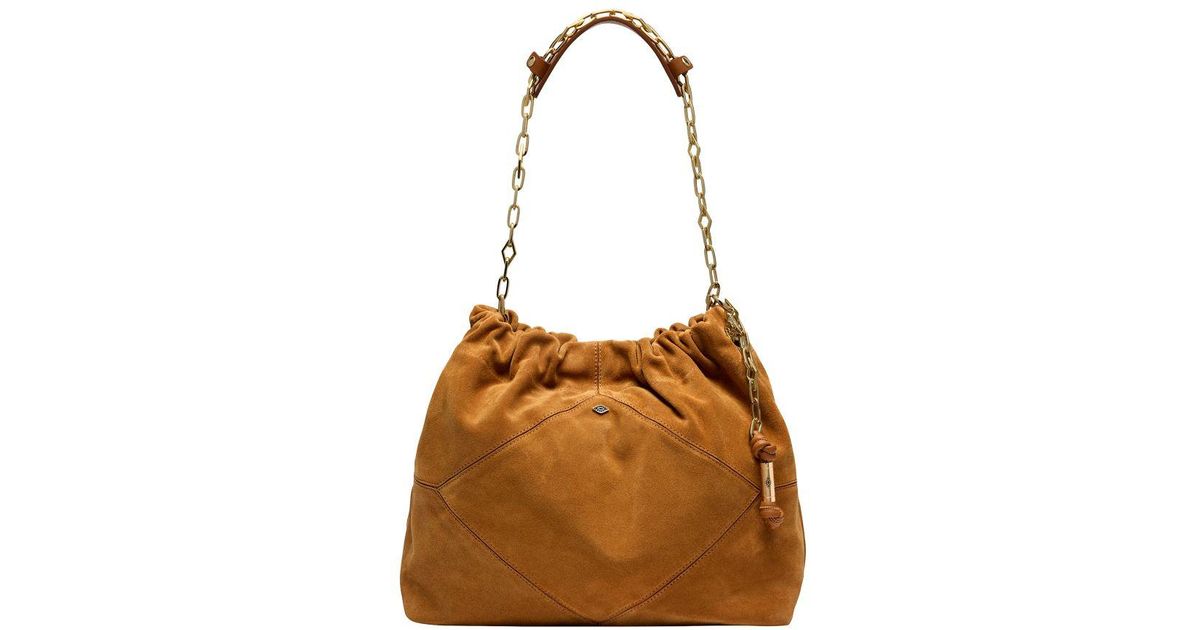 Ba&sh Bag M Suede June Tote in Brown | Lyst