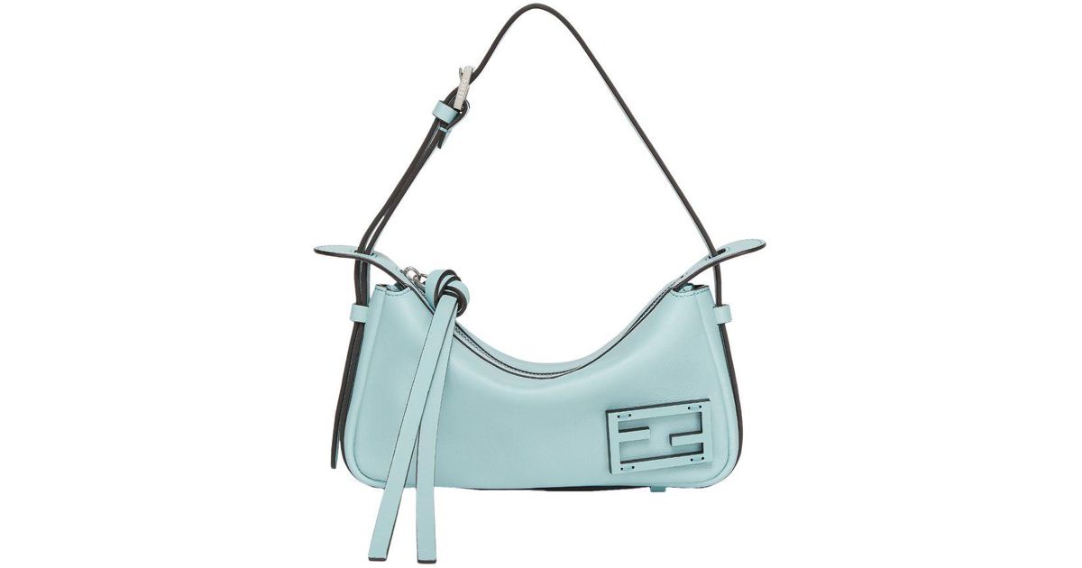 Fendi Small Simply Fendi Calfskin Shoulder Bag in Blue | Lyst
