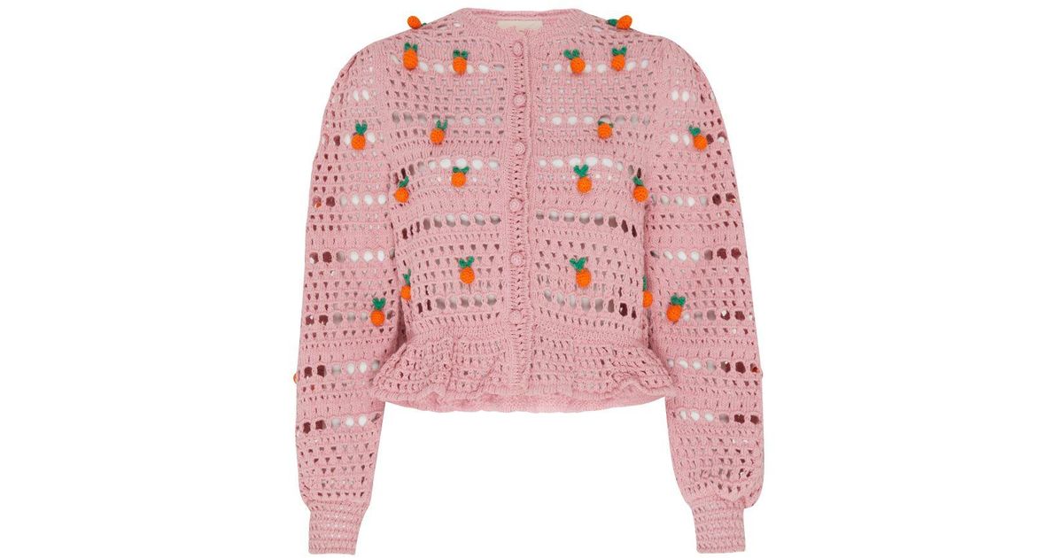 FARM Rio Crochet Blouse in Pink | Lyst