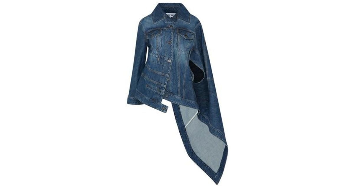 Loewe Asymmetric Denim Jacket in Blue | Lyst