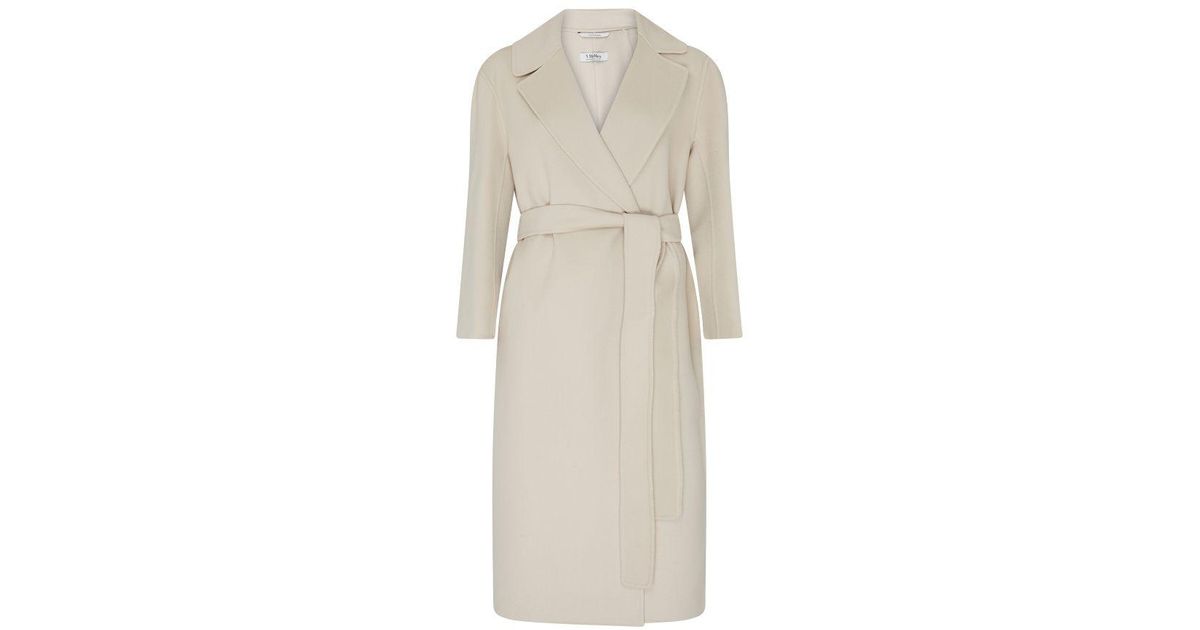 Max Mara Livia Long Belted Coat in Brown | Lyst