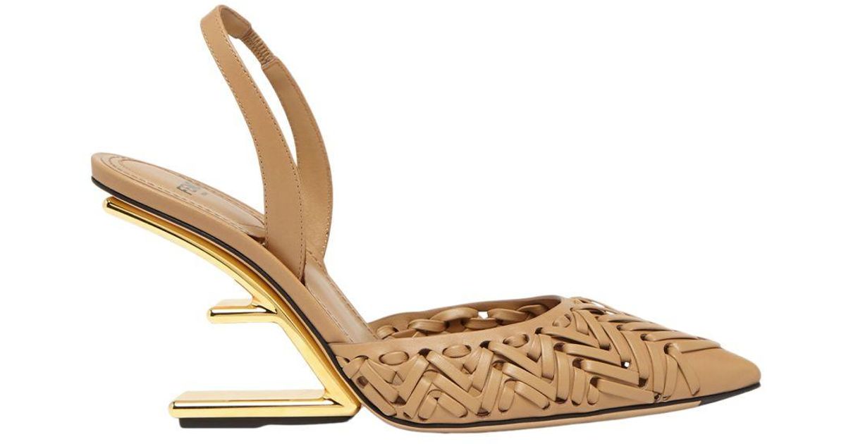 Fendi First Slingbacks in Metallic | Lyst