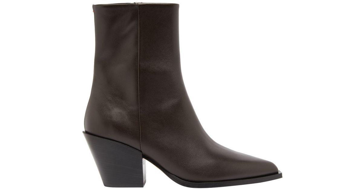 Aeyde Kara Calf Leather Ankle Boots in Brown | Lyst