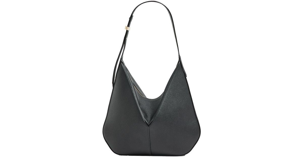 Valextra Vivi Small Hobo Bag in Black | Lyst