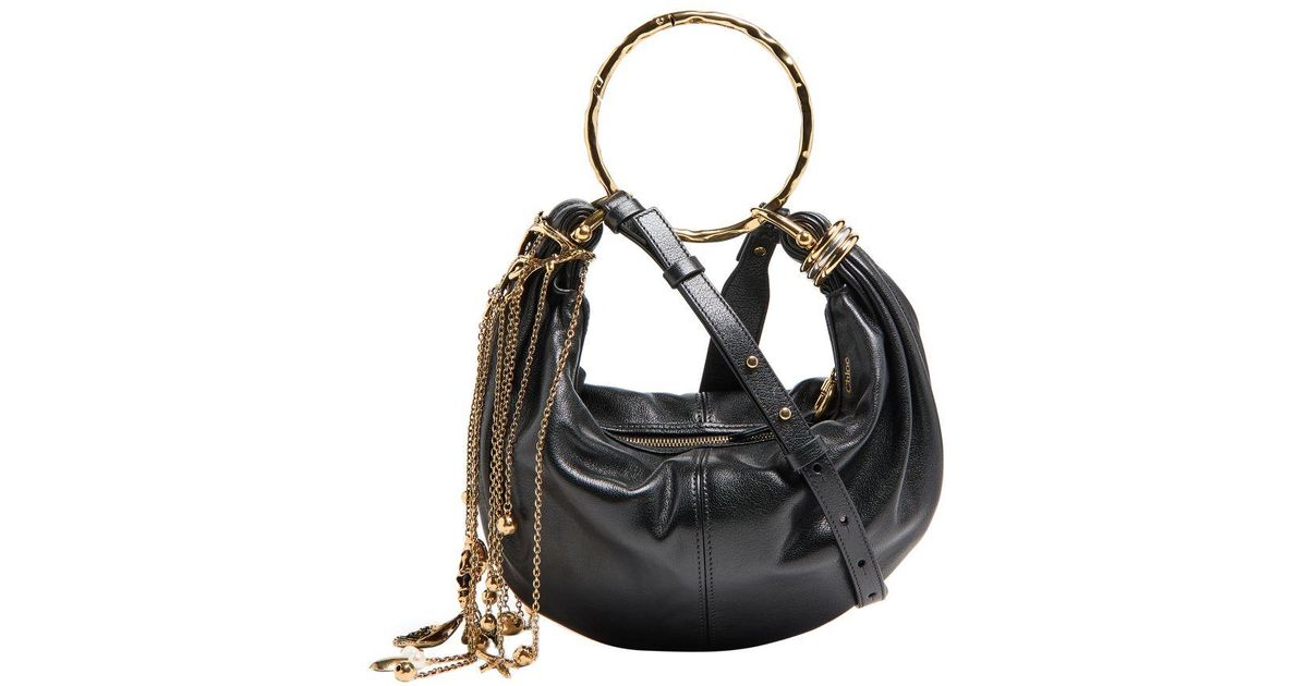 Chloé Bracelet Bag With Seashell Chain Detail in Black | Lyst