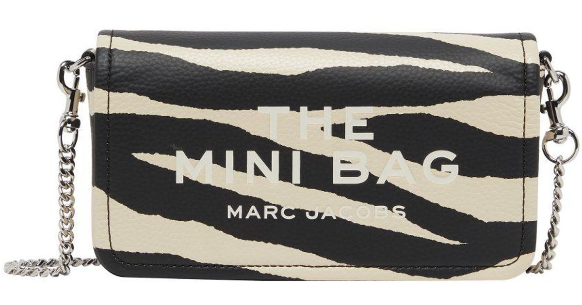 Marc Jacobs The Mini Bag Leather Zebra Print Clutch Bag in Black | Lyst