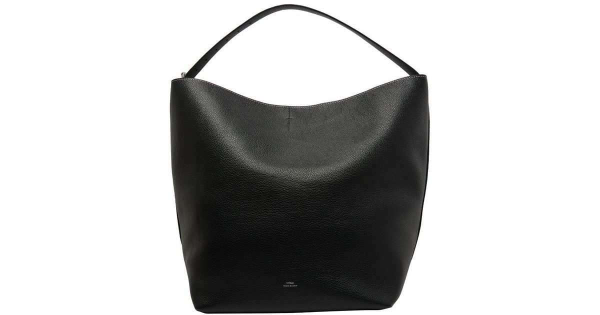 Totême Tote Leather Bag in Black | Lyst