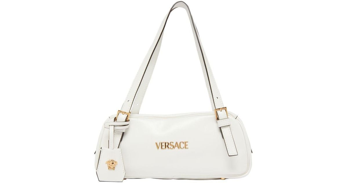 Versace Lamb Leather Shoulder Bag in Natural | Lyst