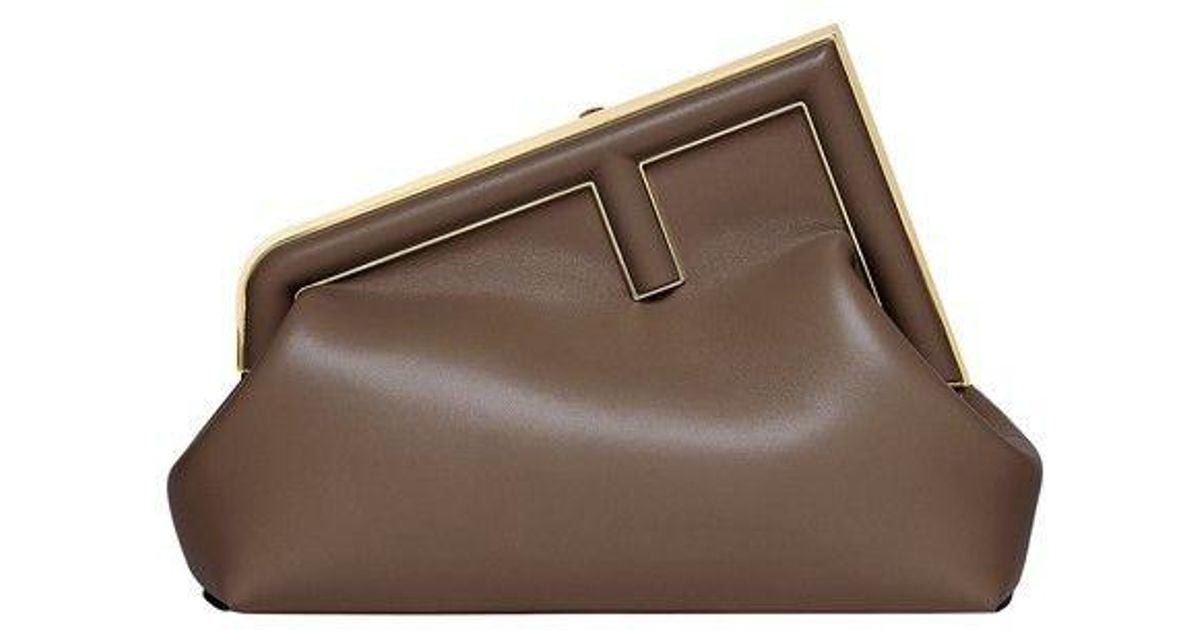 Fendi First Medium Leather Shoulder Bag in Brown | Lyst