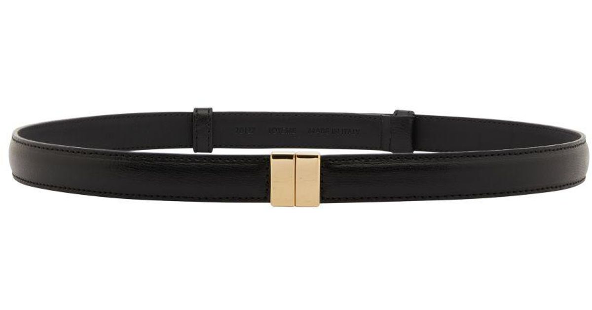 TOTEME Slide Clasp Leather Belt in Black | Lyst