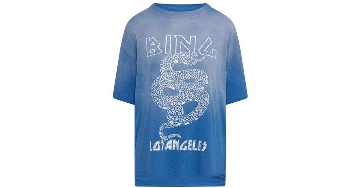 Anine Bing Ashton Tee Snake in Blue | Lyst Anine Bing Ashton Tee Snake in Blue | Lyst