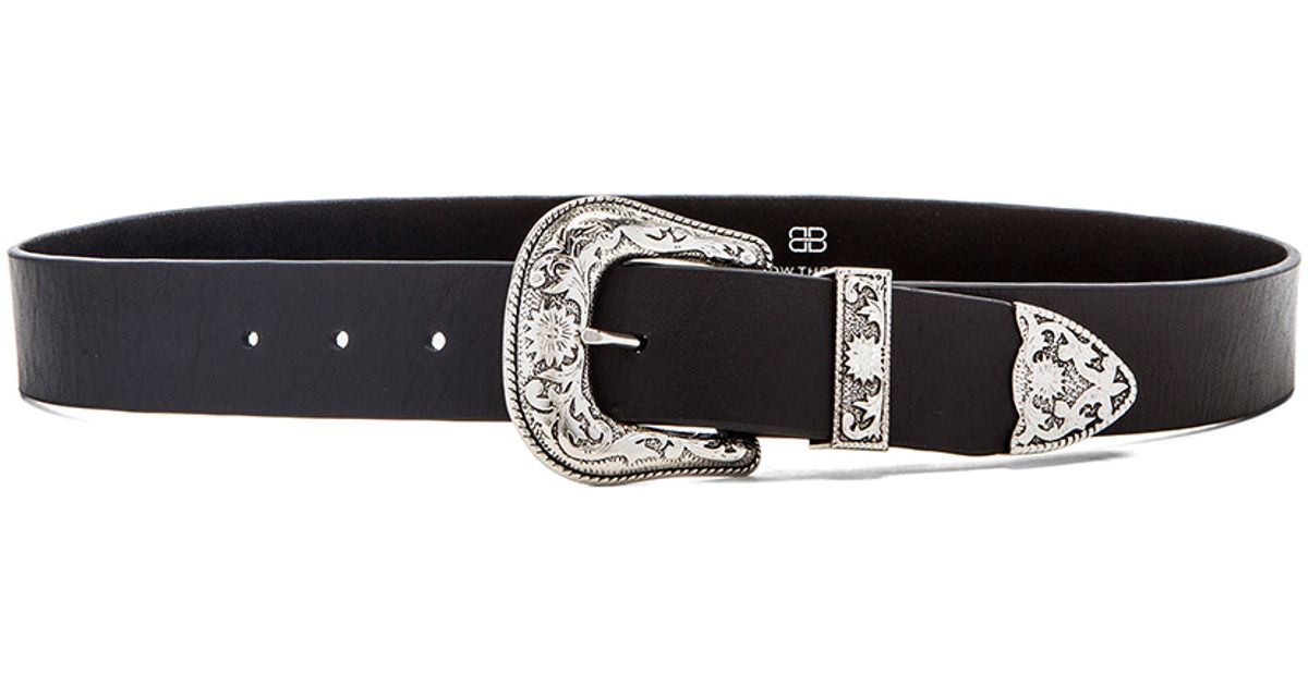 B-Low The Belt Leather Frank Hip Belt in Black &Silver (Metallic ...