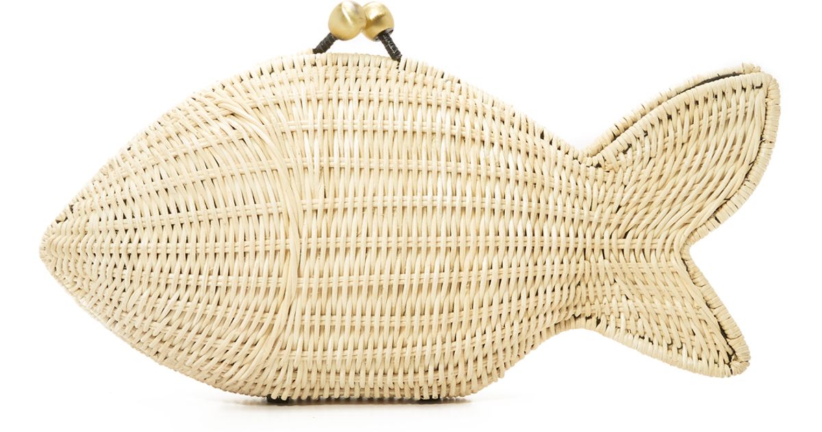 Serpui Fish Clutch in Natural | Lyst