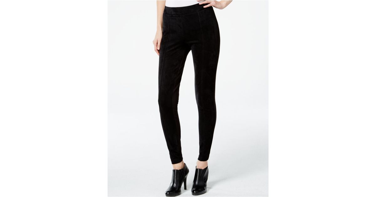 Calvin Klein Faux Suede Power Stretch Leggings In Black Lyst