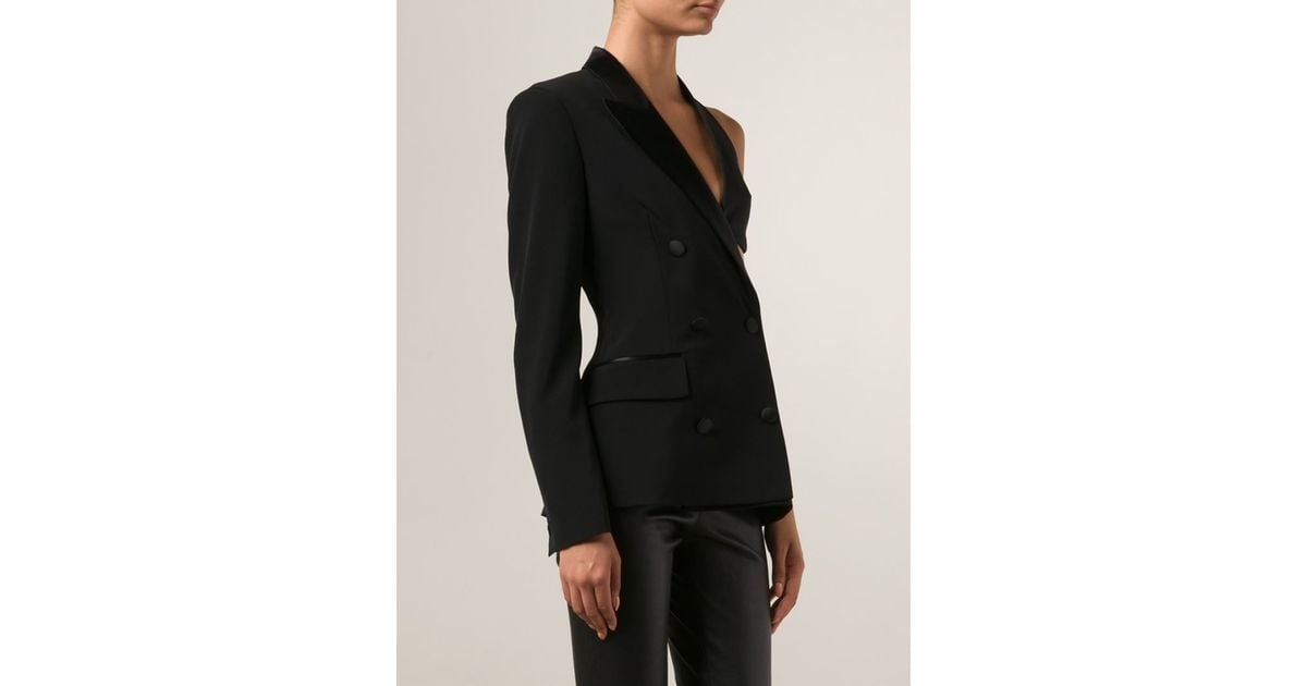 Jean Paul Gaultier One-Sleeve Bra-Inset Jacket in Black | Lyst