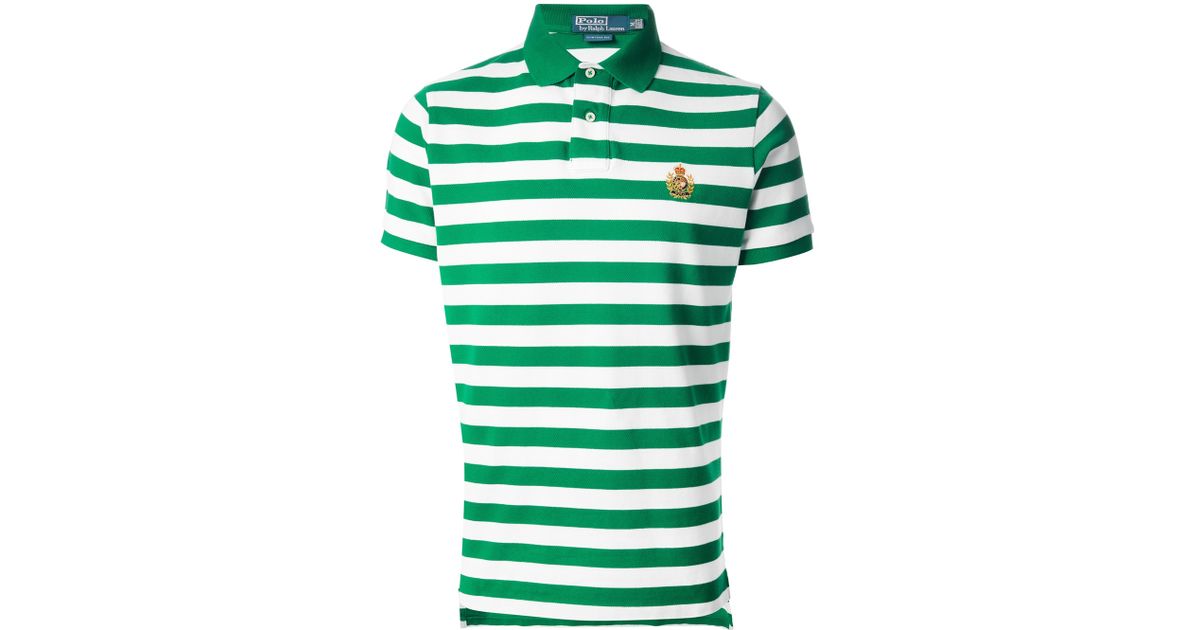 Polo Ralph Lauren Striped Polo Shirt in Green for Men | Lyst UK