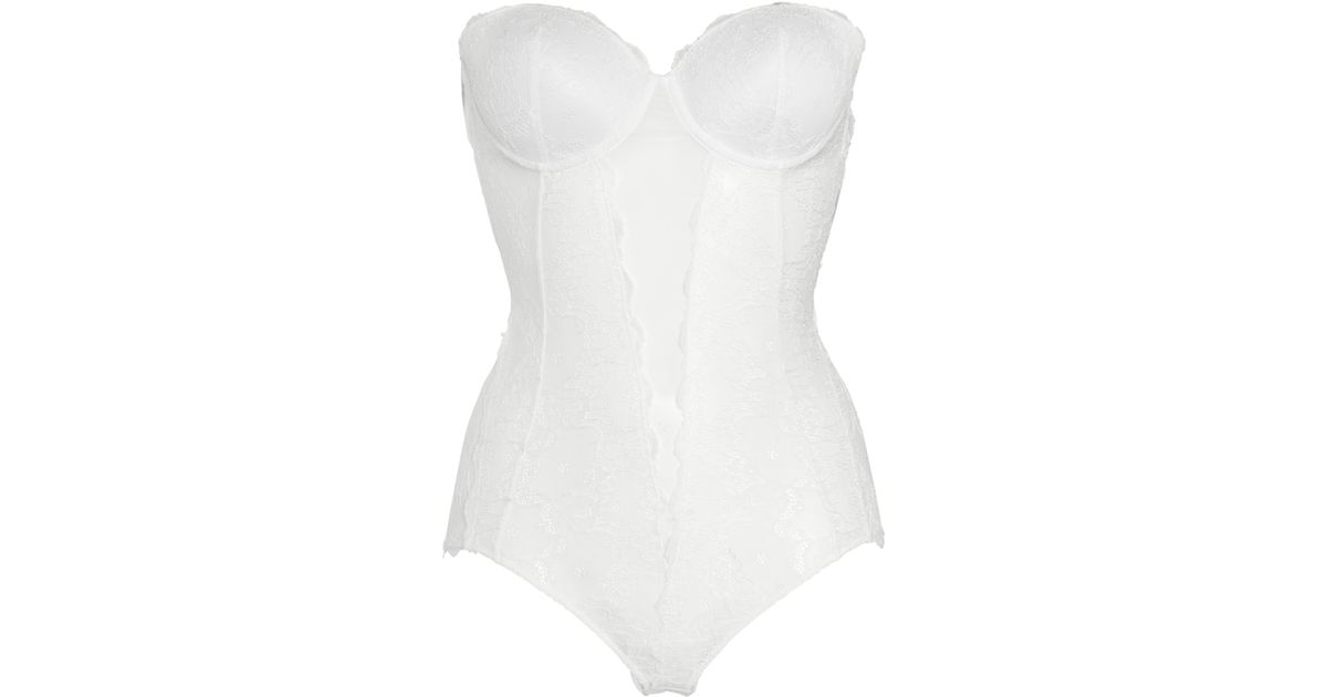 Fashion Forms Lace Strapless Bodysuit In White Lyst Uk