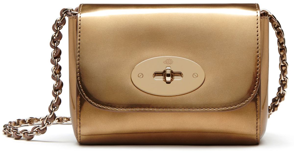 Mulberry Lily Mini Metallic Patent-leather Shoulder Bag | Lyst Australia