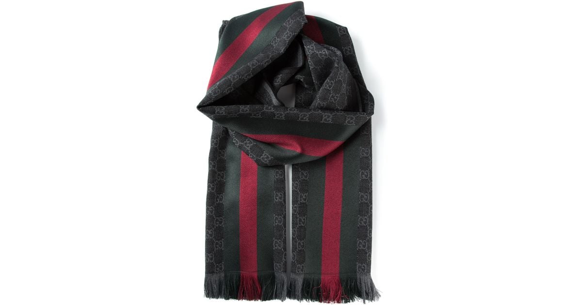 Gucci Monogram Scarf in Black for Men | Lyst