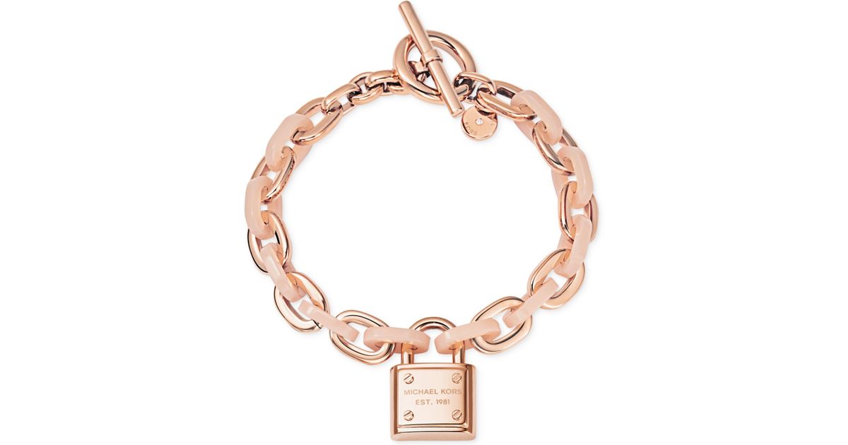 Michael kors rose gold padlock bracelet store