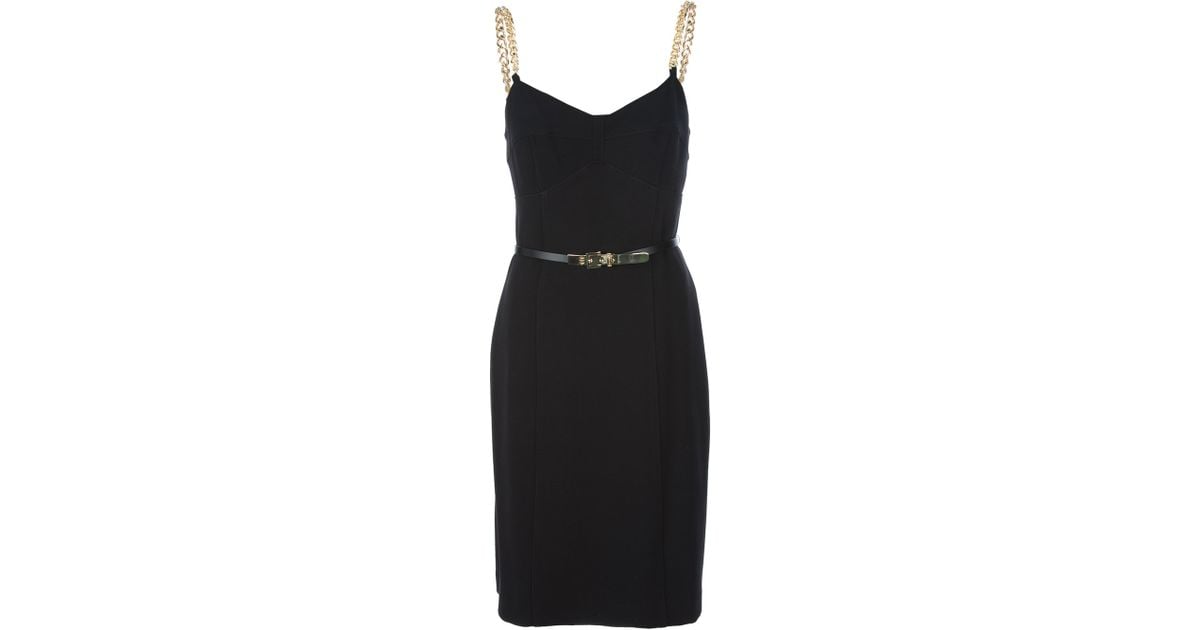 MICHAEL Michael Kors Chain Strap Dress in Black | Lyst
