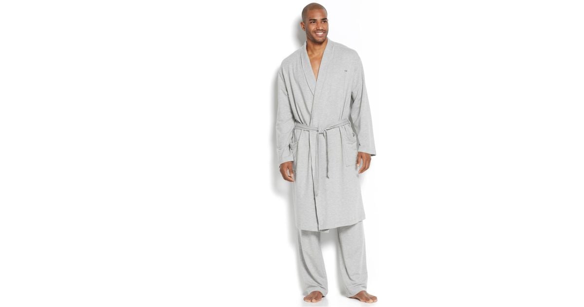 Michael Kors Men'S Modal French Robe in Gray for Men | Lyst