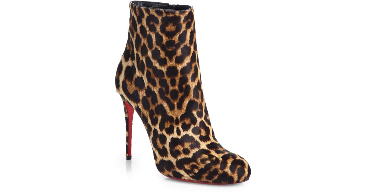 Christian Louboutin Leather Fifi Leopard-Print Calf Hair Boots - Lyst Christian Louboutin Leather Fifi Leopard-Print Calf Hair Boots - Lyst