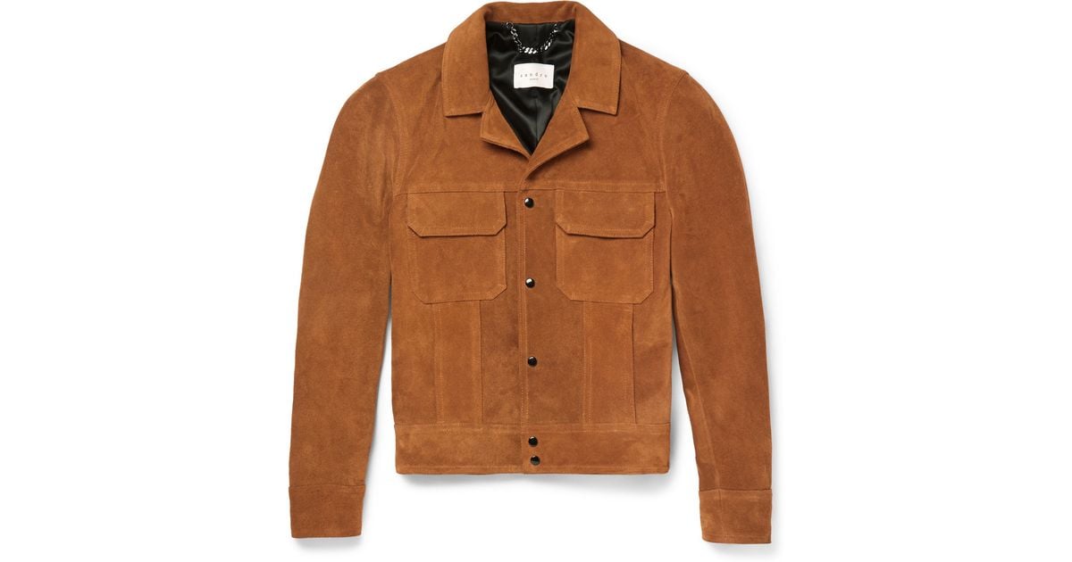 Sandro Suede Jacket in Brown for Men | Lyst