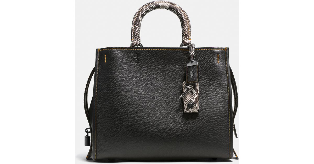 COACH Rogue Bag In Colorblock Python in Gray | Lyst