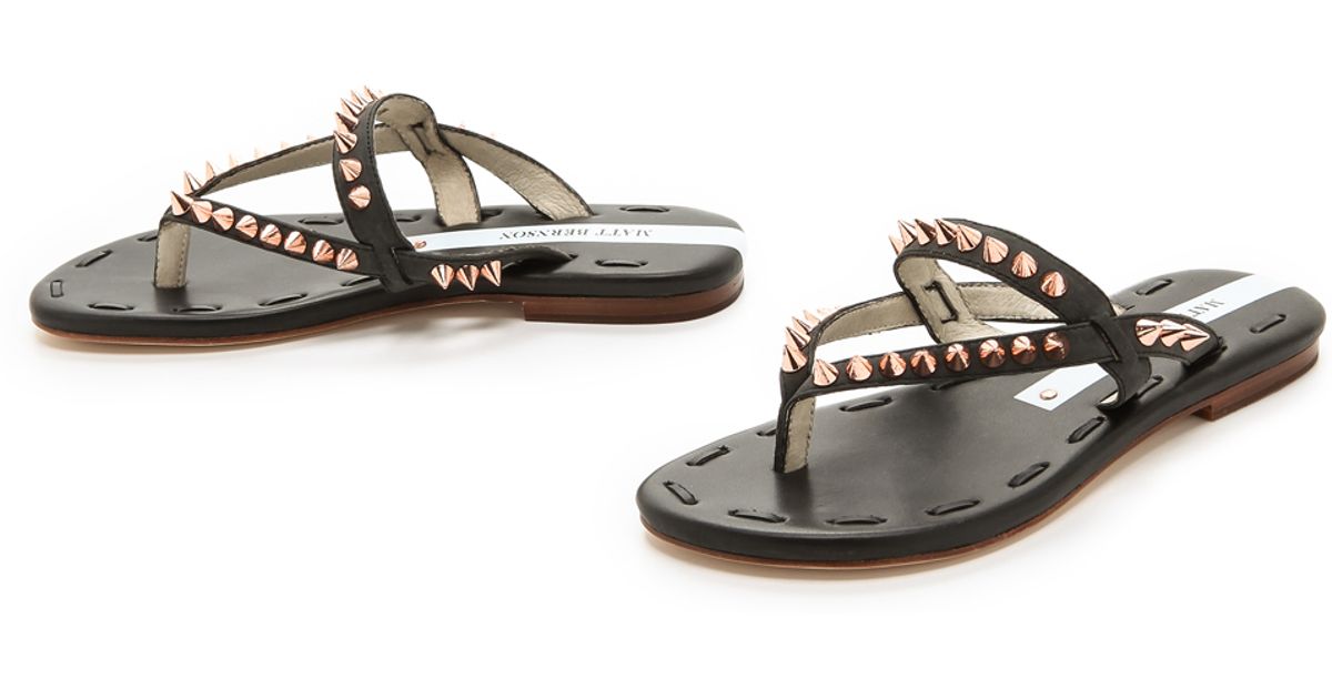 Matt Bernson Love Spiked Sandals in Black | Lyst