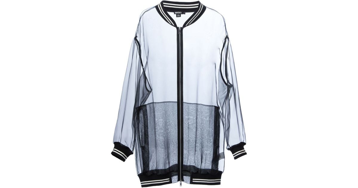 DKNY Transparent Bomber Jacket in Black | Lyst