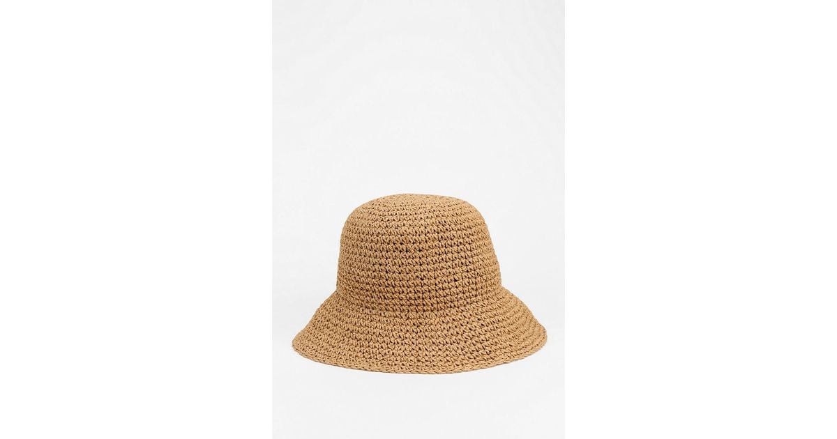 Urban Outfitters Crochet Straw Bucket Hat In Natural Lyst