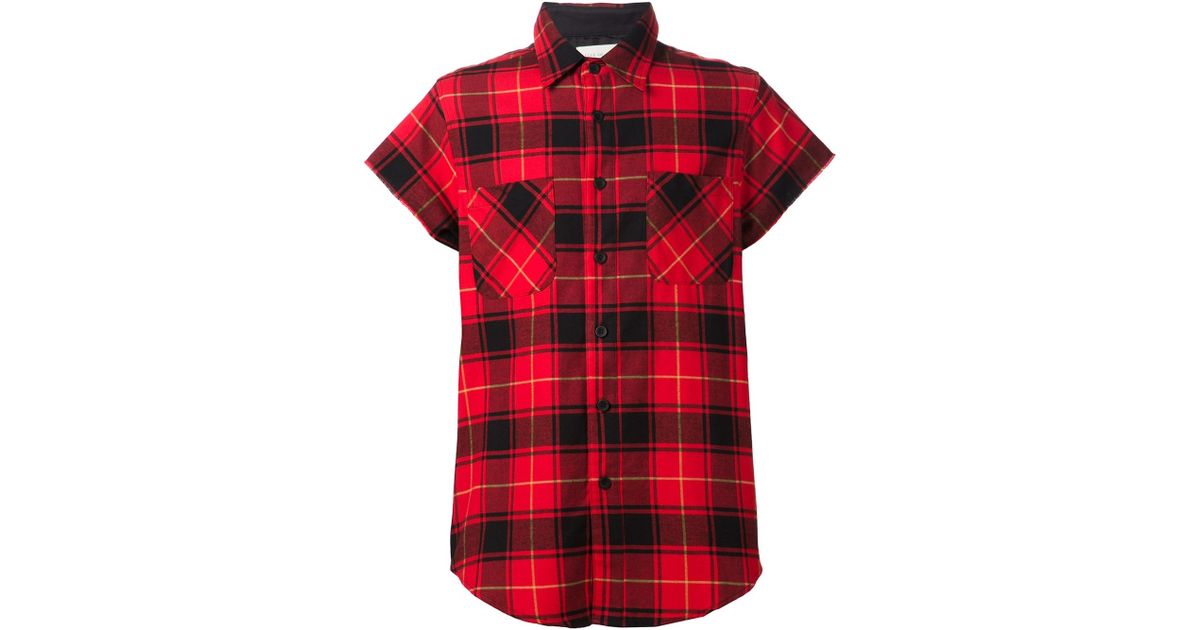 Fear Of God Short Sleeve Plaid Shirt in Red for Men | Lyst