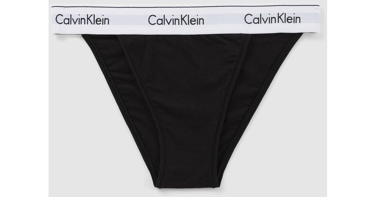Calvin Klein Underwear Modern Cotton High Leg Tanga In Black Lyst