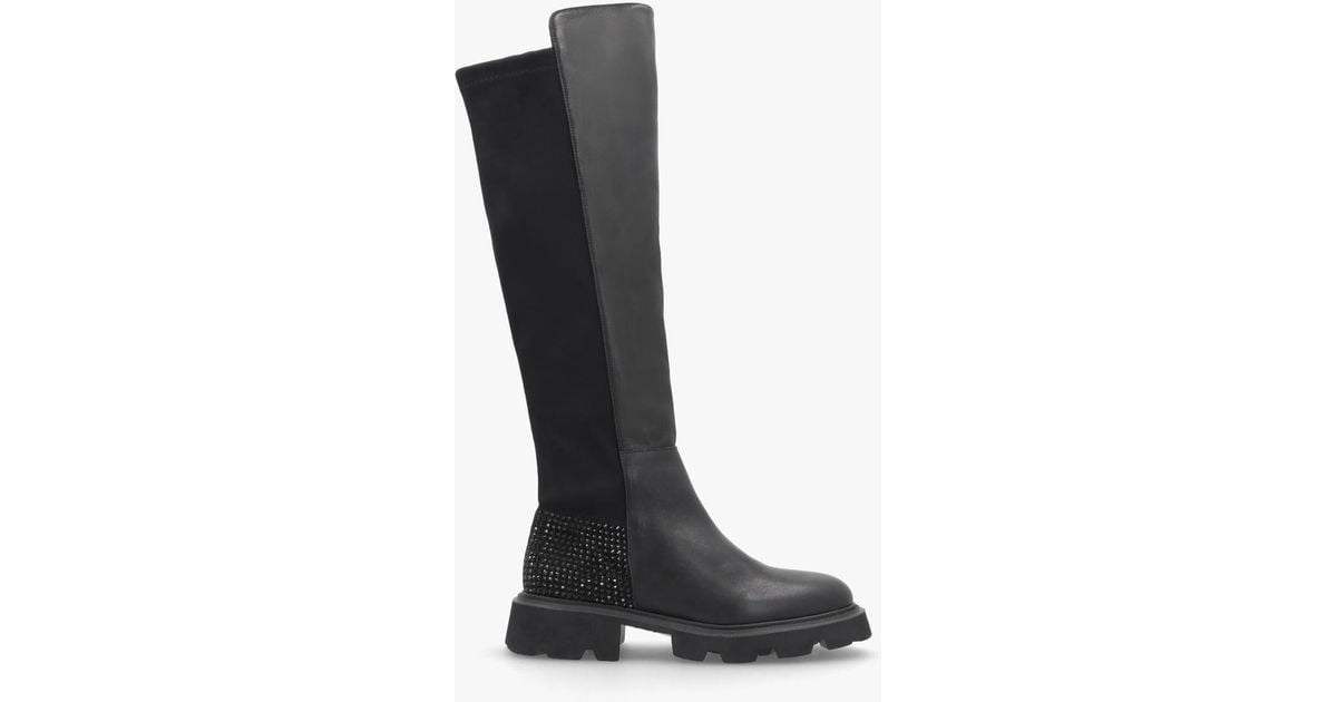 Daniel Alice Leather Elasticated Over The Knee Boots in Black | Lyst UK