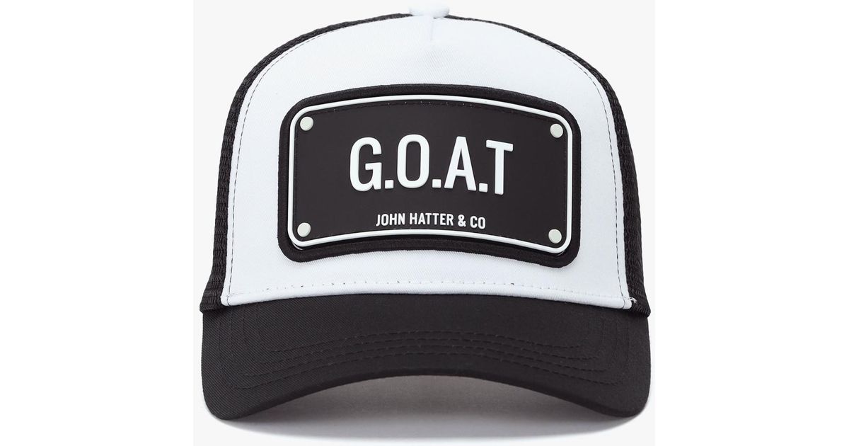 John Hatter & Co. G.O.A.T. Trucker Hat in Black for Men | Lyst UK