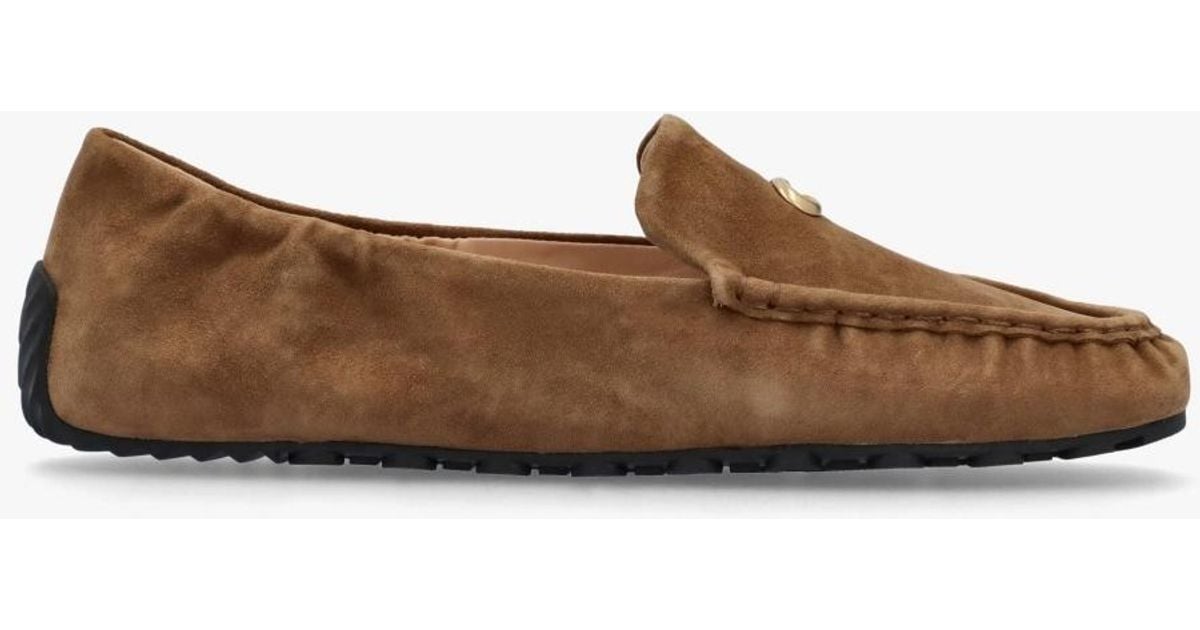COACH Ronnie Coconut Suede Loafers in Brown | Lyst UK
