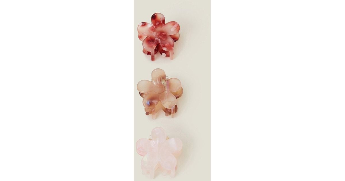 Accessorize 3-Pack Mini Flower Claw Clips in Pink | Lyst UK