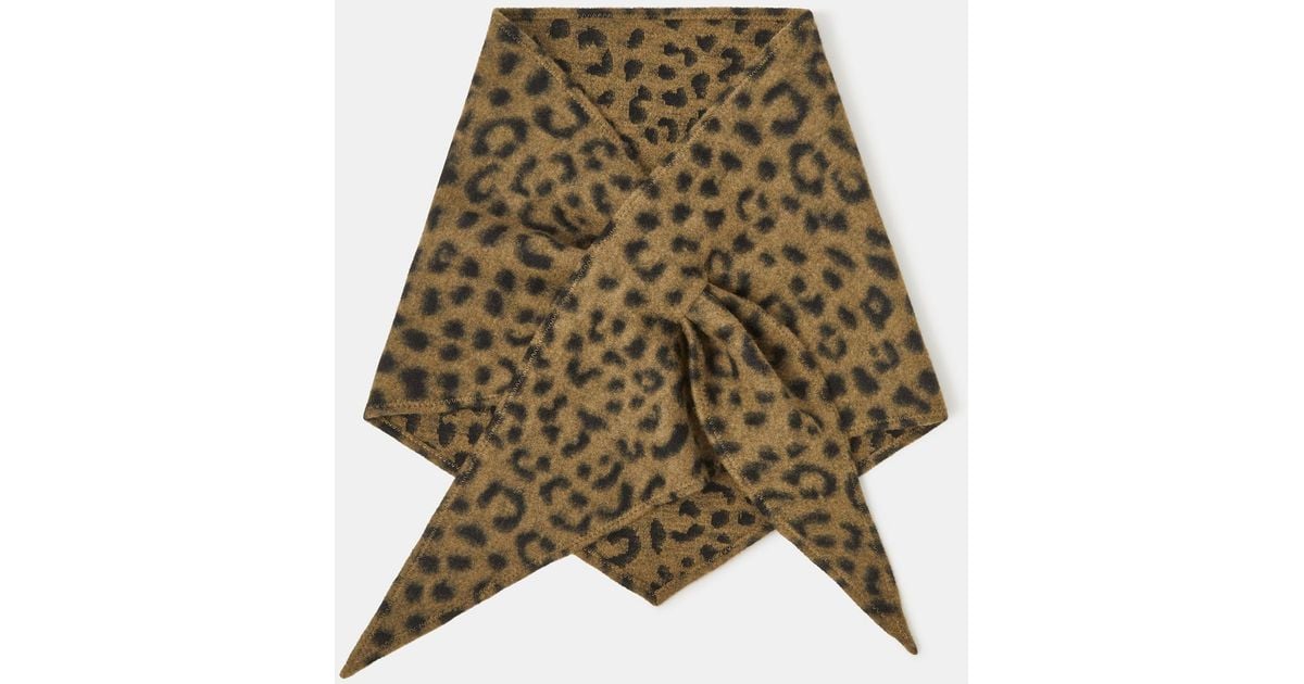 Accessorize Leopard Print Triangle Scarf in Natural | Lyst UK