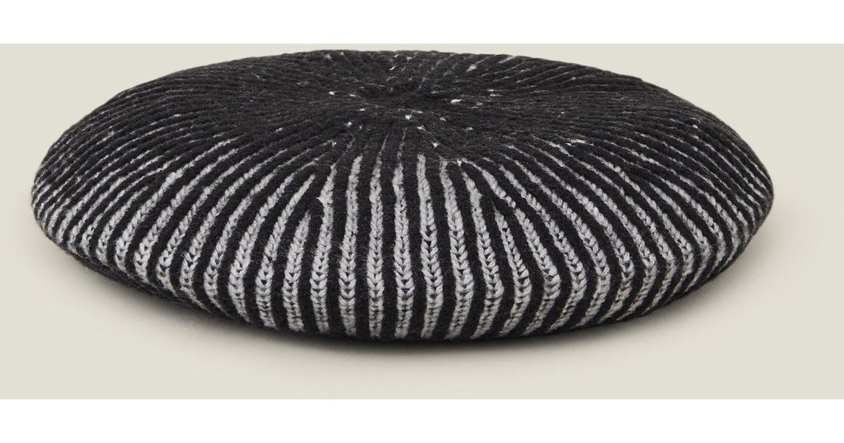 Accessorize Two Tone Rib Knit Beret | Lyst UK
