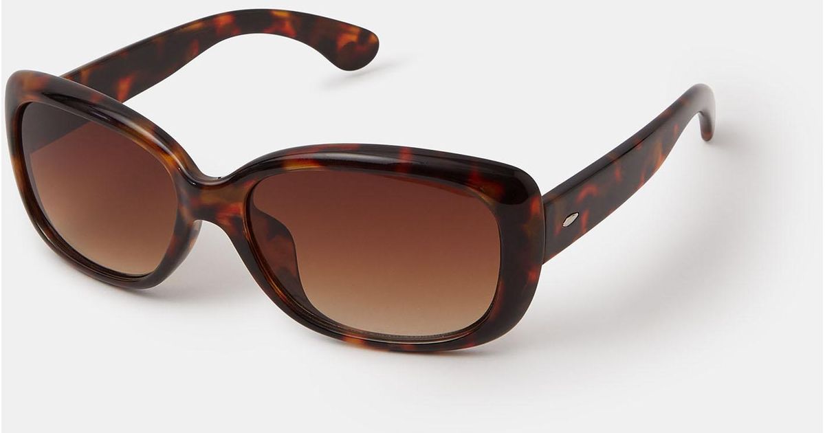 Accessorize Rectangle Tort Wrap Sunglasses in White | Lyst UK